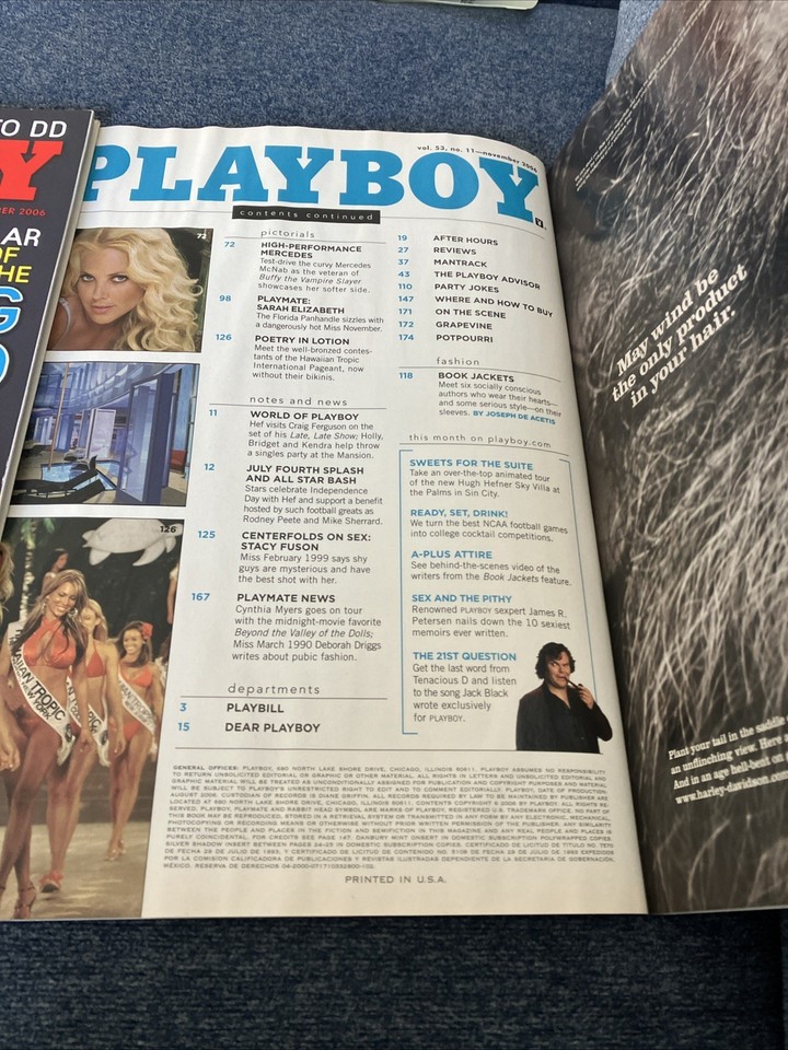 Playboy Magazine November 2006 Mercedes McNab POTM Sarah Elizabeth | eBay