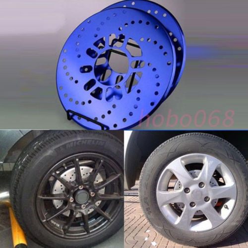 For 4PCS Blue Aluminum Universal Racing Disc Decorative Brake Rotor ...