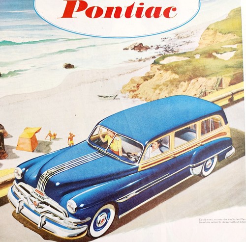 1952 Pontiac General Motors Blue Touring Advertisement Automobilia ...