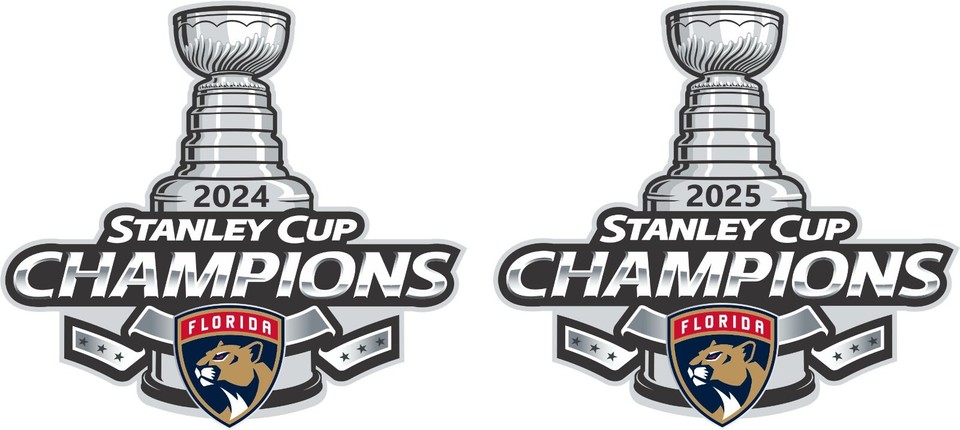 Florida Panthers 2024, 2025 Back-to-Back Stanley Cup Champions Decal ...