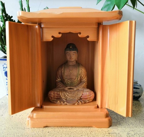Chinese Wood Buddhist Supplies Altar Butsudan Shrine God Zen Pet Ashes ...