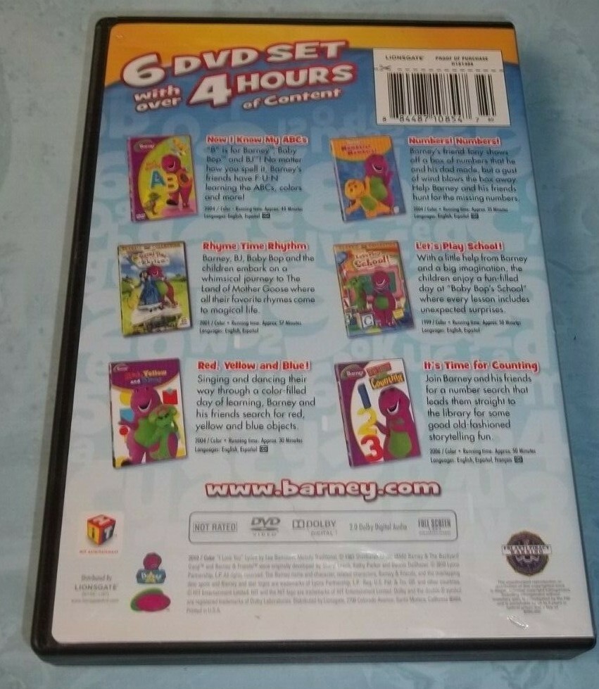 Barney: Learning Pack (DVD, 2010, 6-Disc Set) 884487108547 | eBay