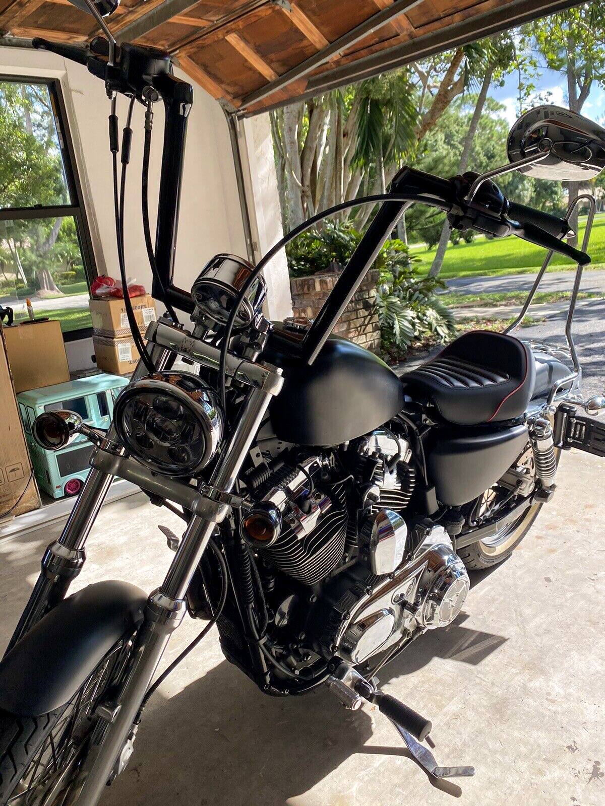 MOFUN 12" x 1-1/4" Fused Ape Hanger Monkey Bar Handlebar For Harley ...