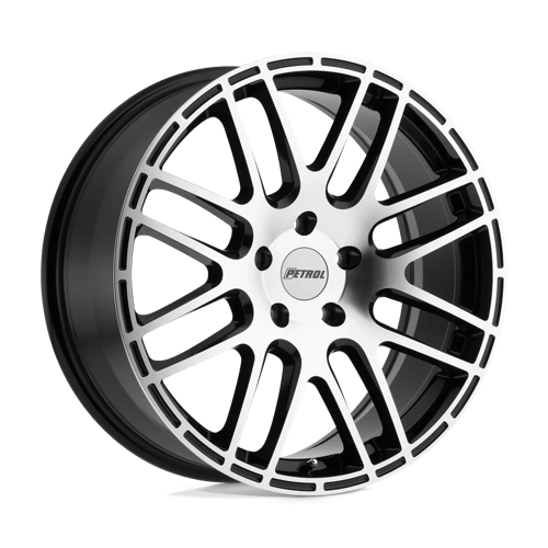 [ 4 ] Petrol Wheels P6A - Gloss Black W/ Machined Cut Face 5x4.5 / 19x8 ...