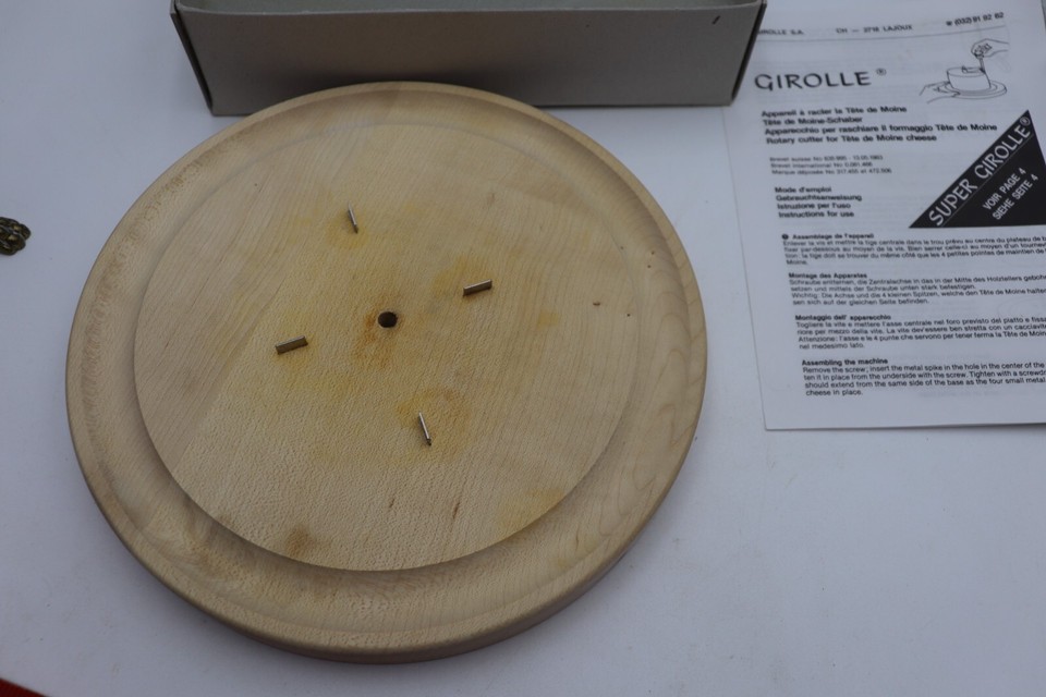 Girolle Rotary Cheese Shaver Cutter Switzerland Wood Tete de Moine NEW ...