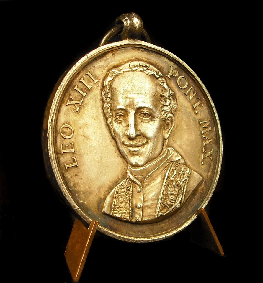 Médaille argent papale Pape Pope Papa Pius Pie IX Léo XIII Vatican ...