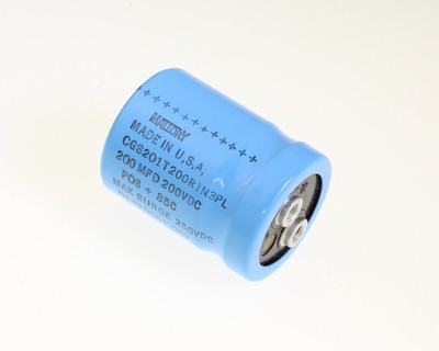 2x 200uF 200V Large Can Electrolytic Aluminum Capacitor 200mfd 200VDC ...