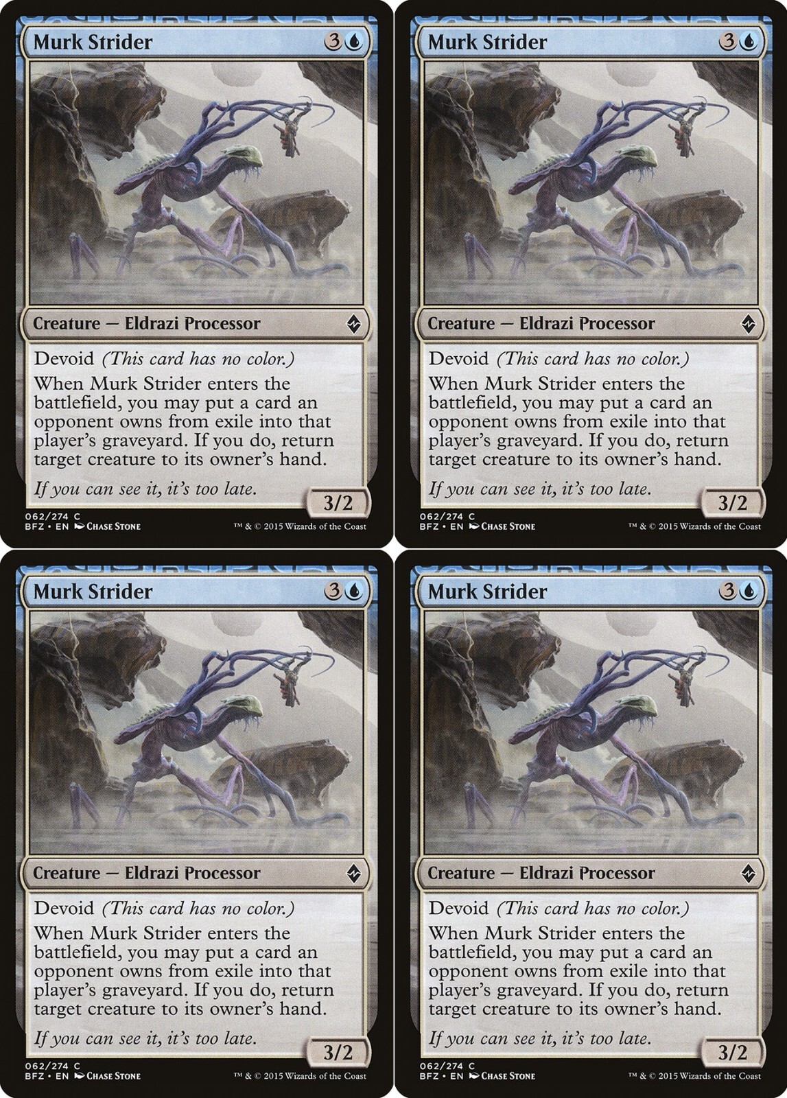 Murk Strider X4 Battle for Zendikar MTG Magic the Gathering NM/LP 2Fire ...