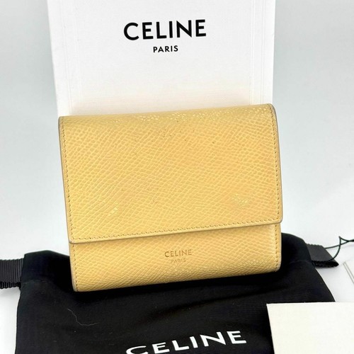 CELINE Trifold Wallet Small Trifold Wallet Yellow | eBay