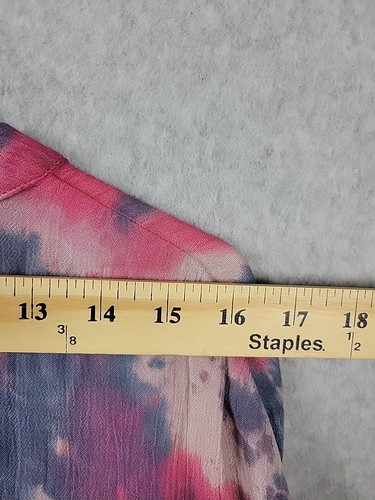 Nine West Colorful Tye Dye Sleeveless V Neck Button Up Shirt Women's ...