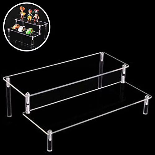 Acrylic 2-tier, display stand 30cm interior, transparent, figure ...