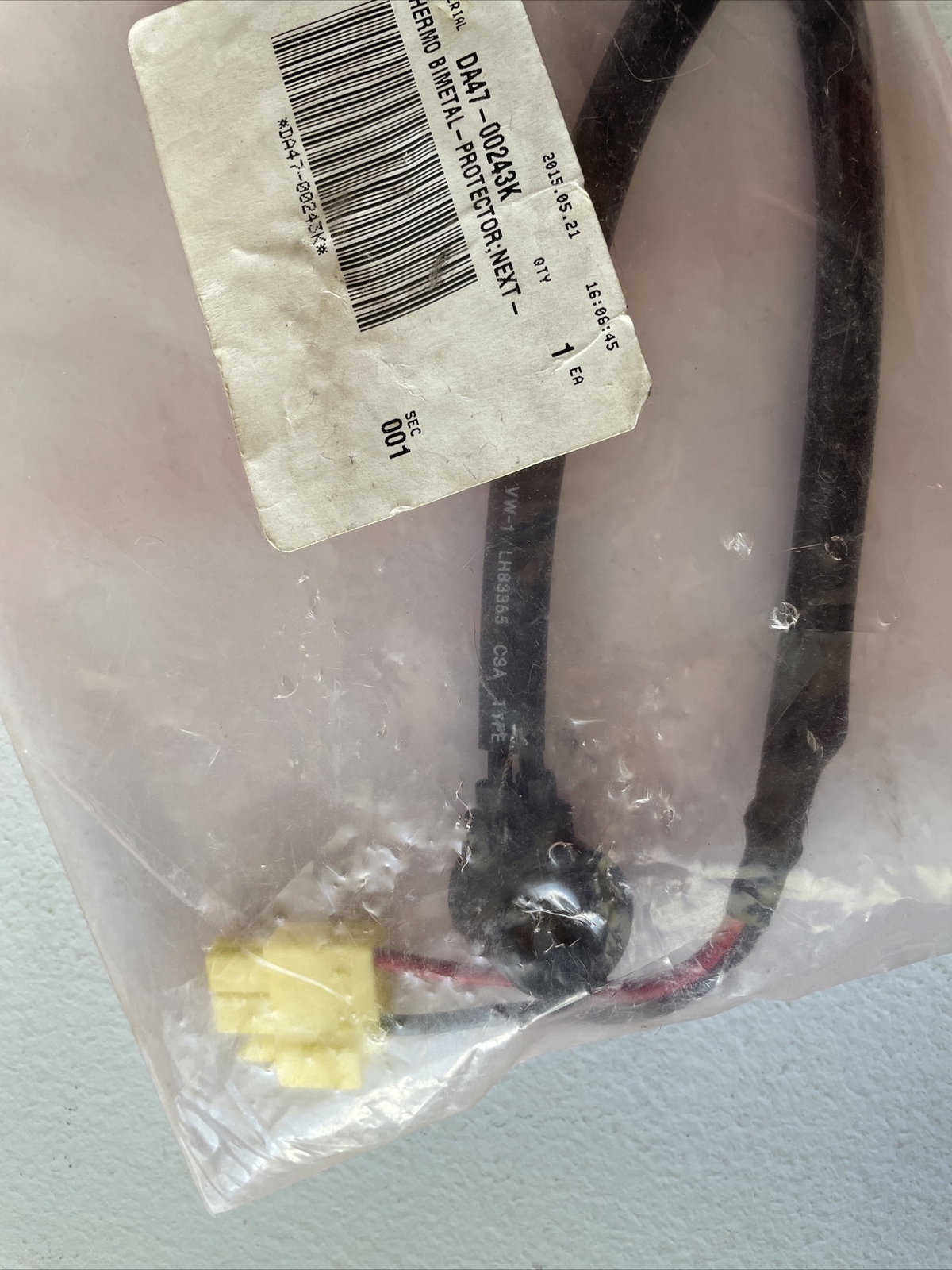 SAMSUNG Pt# DA47-00243K Thermo Bi-Metal Protector, Next. OEM/NEW. Sold ...