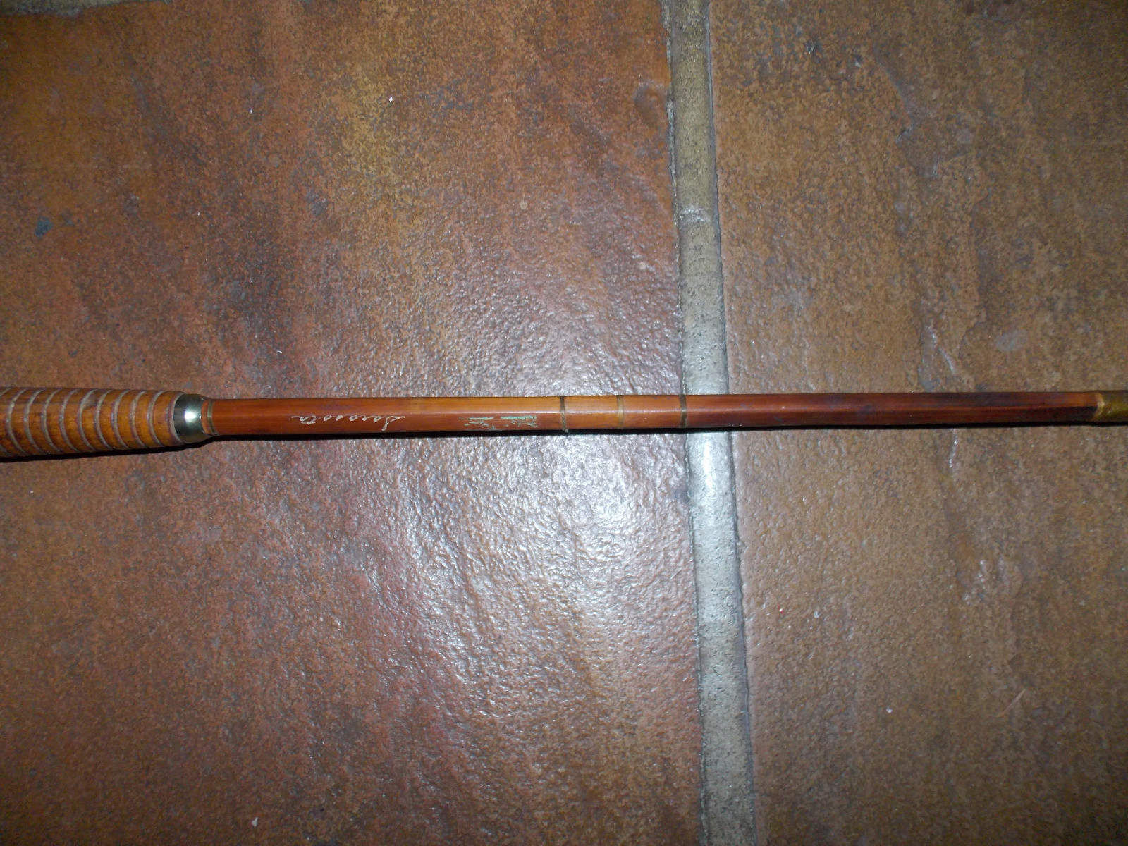 V-RARE Antique 6 Sided Hexagon Wooden Fishing Rod Approx 6'2" 2Pc ...