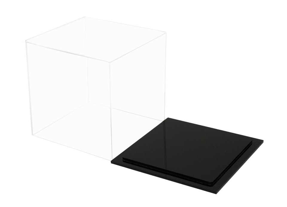Acrylic Clear Table Top Display Case - Small Square Box 4" x 4" x 4 ...