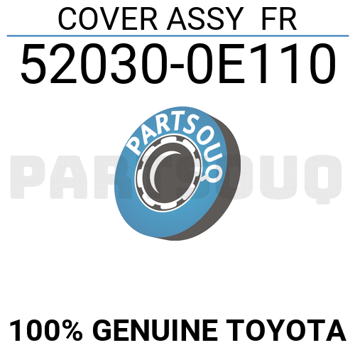 52030-0e110 Toyota Cover ASSY FR 520300E110 Genuine OEM Part for sale ...