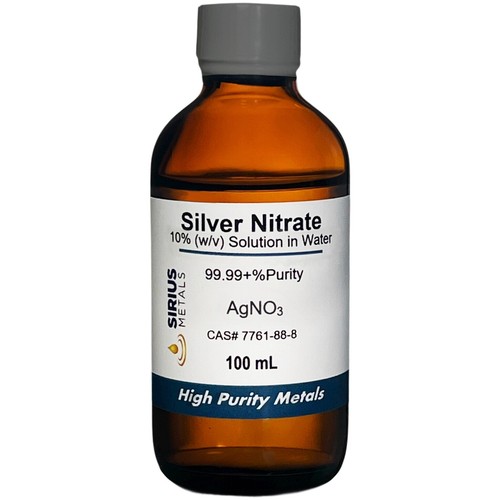 Silver Nitrate Solution (CAS# 7761-88-8) - 10.0% as 99.99+% Pure AgNO3 ...