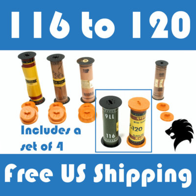 116 to 120 Film Spool Adapter Set/Kit (4pcs) For Antique Vintage ...