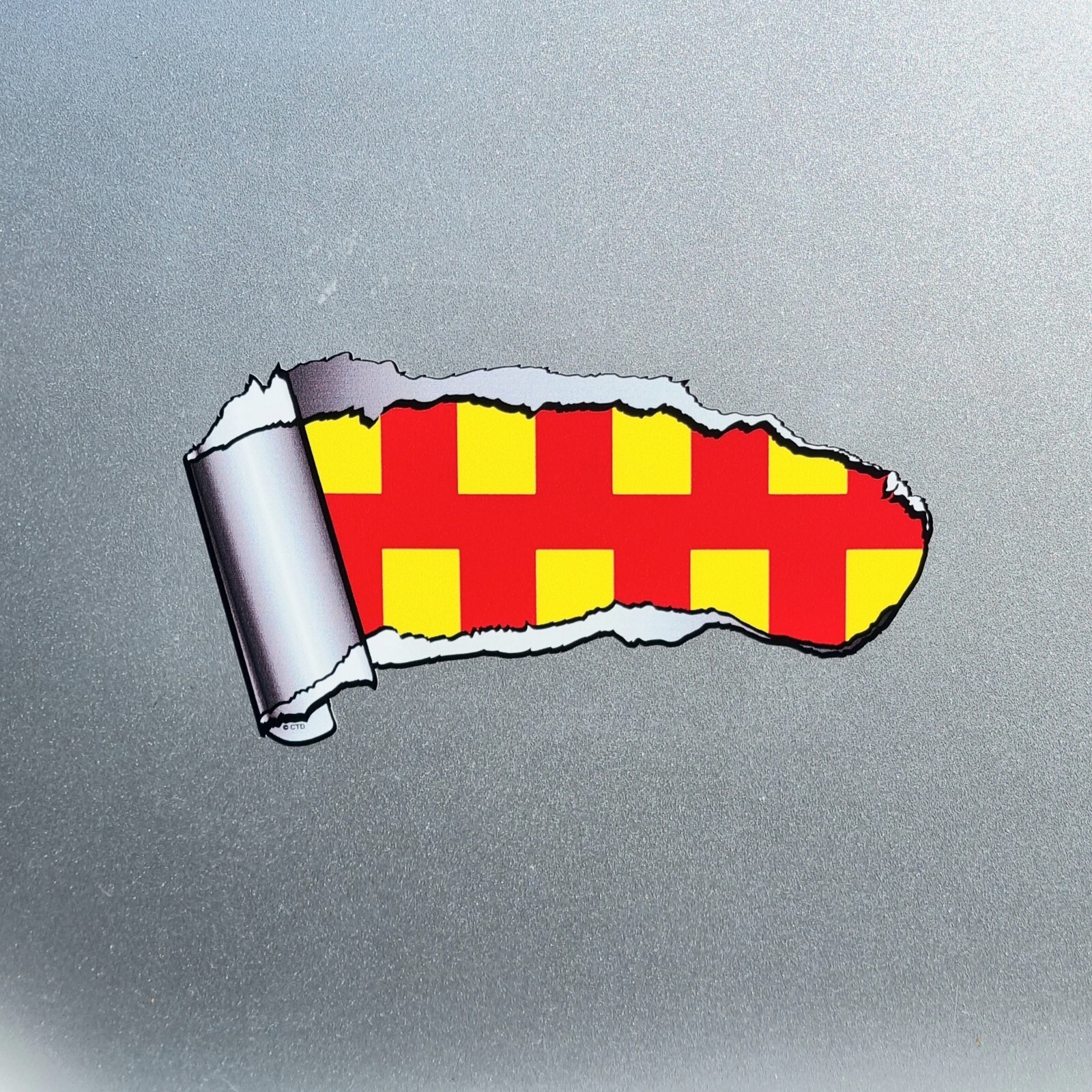 Northumberland County Flag Ripped Metal Slash Vinyl Sticker For Car Van ...