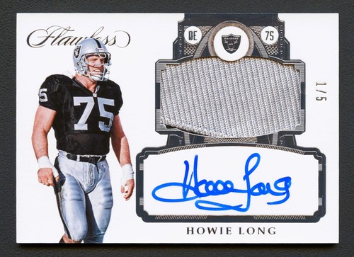 HOWIE LONG 2017 PANINI FLAWLESS SILVER RAIDERS HOF PATCH AUTO AUTOGRAPH ...