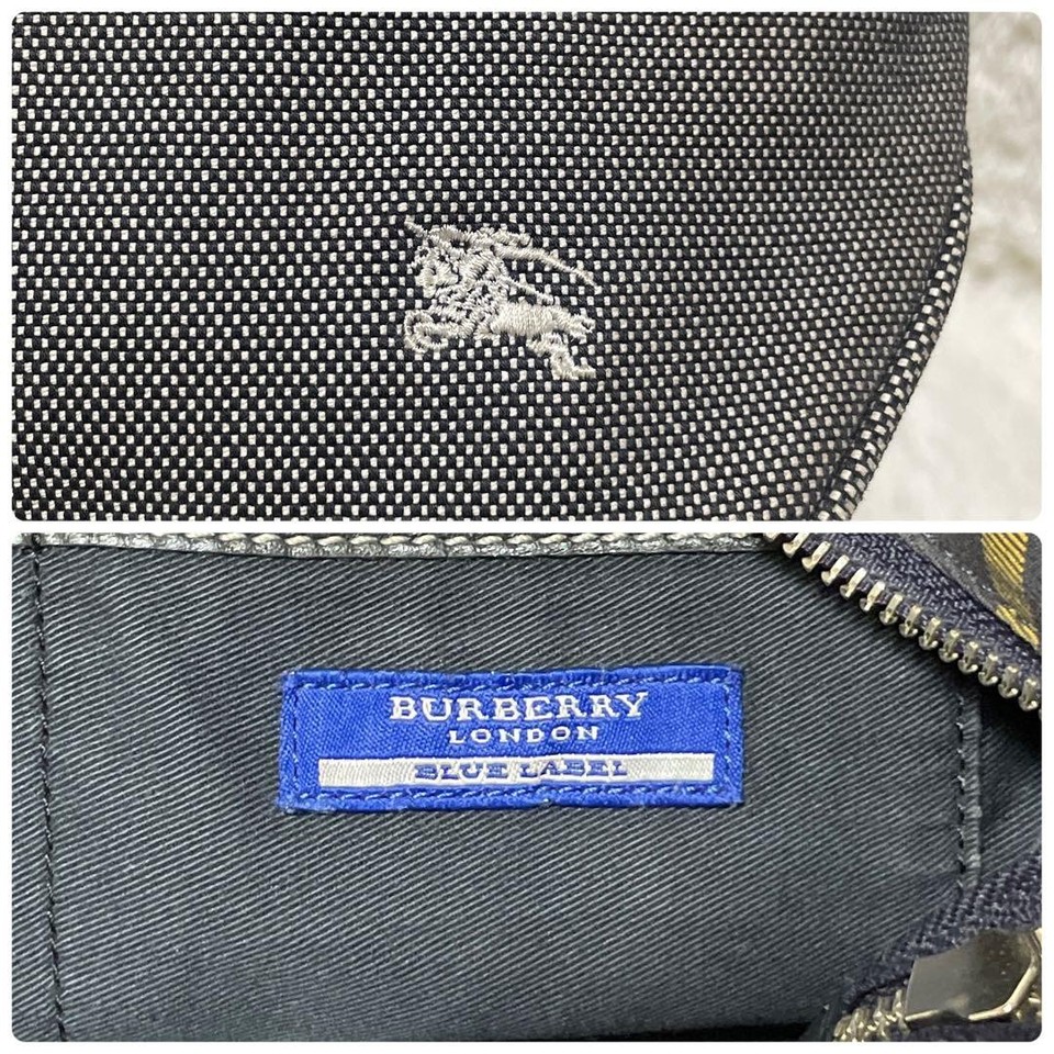 Burberry Blue Label Tote Bag 2way Canvas Leather Gray Authentic | eBay