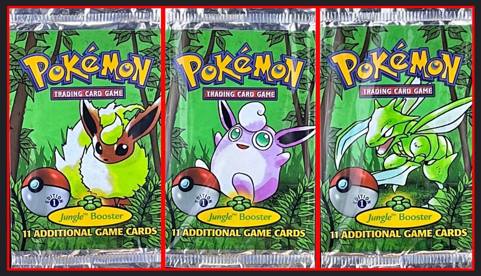 1999 Pokemon Jungle - FLAREON SCYTHER WIGGLYTUFF - Booster Pack [Opened ...