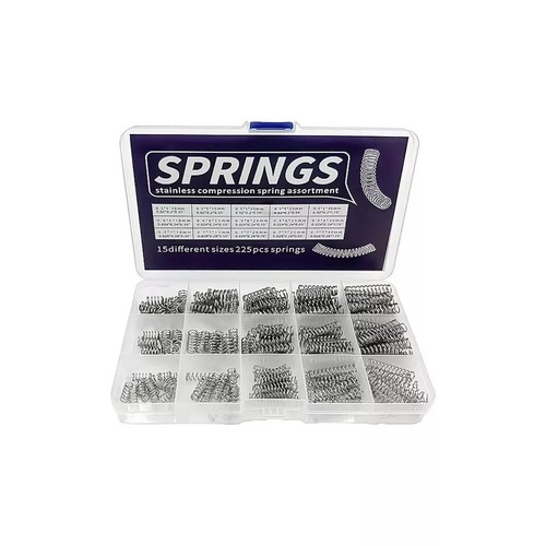 Small Compression Springs Assortment Kit, 225 Pcs 15 Different Sizes ...