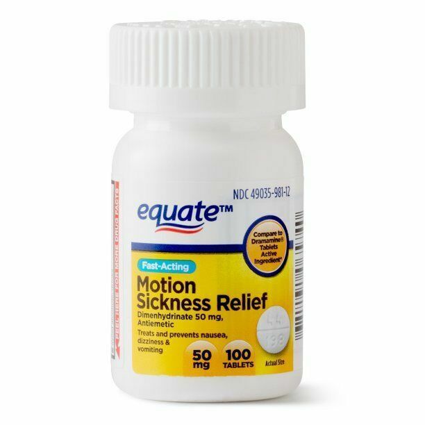 EQUATE Motion Sickness Relief Tablets - 50 mg (100 Count) for sale ...