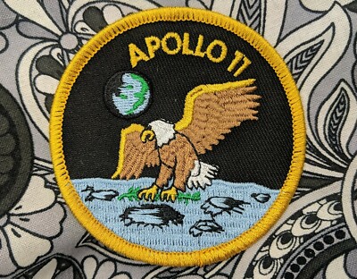Authentic Apollo 11 AB Emblem Nasa SPACE Mission PATCH Armstrong-Aldrin ...