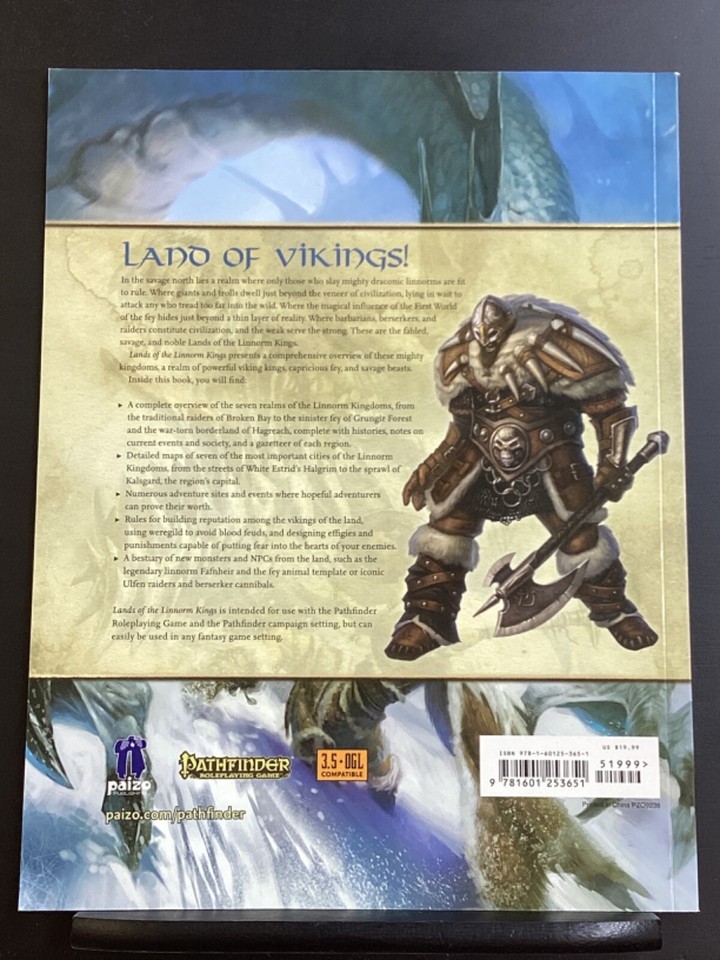 Pathfinder Campaign Setting Lands of the Linnorm Kings Paizo 2011 ...
