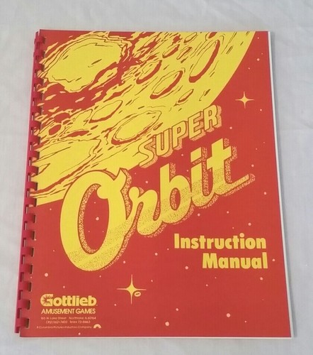 Gottlieb Super Orbit Pinball Machine Original Manual & Schematics NOS ...