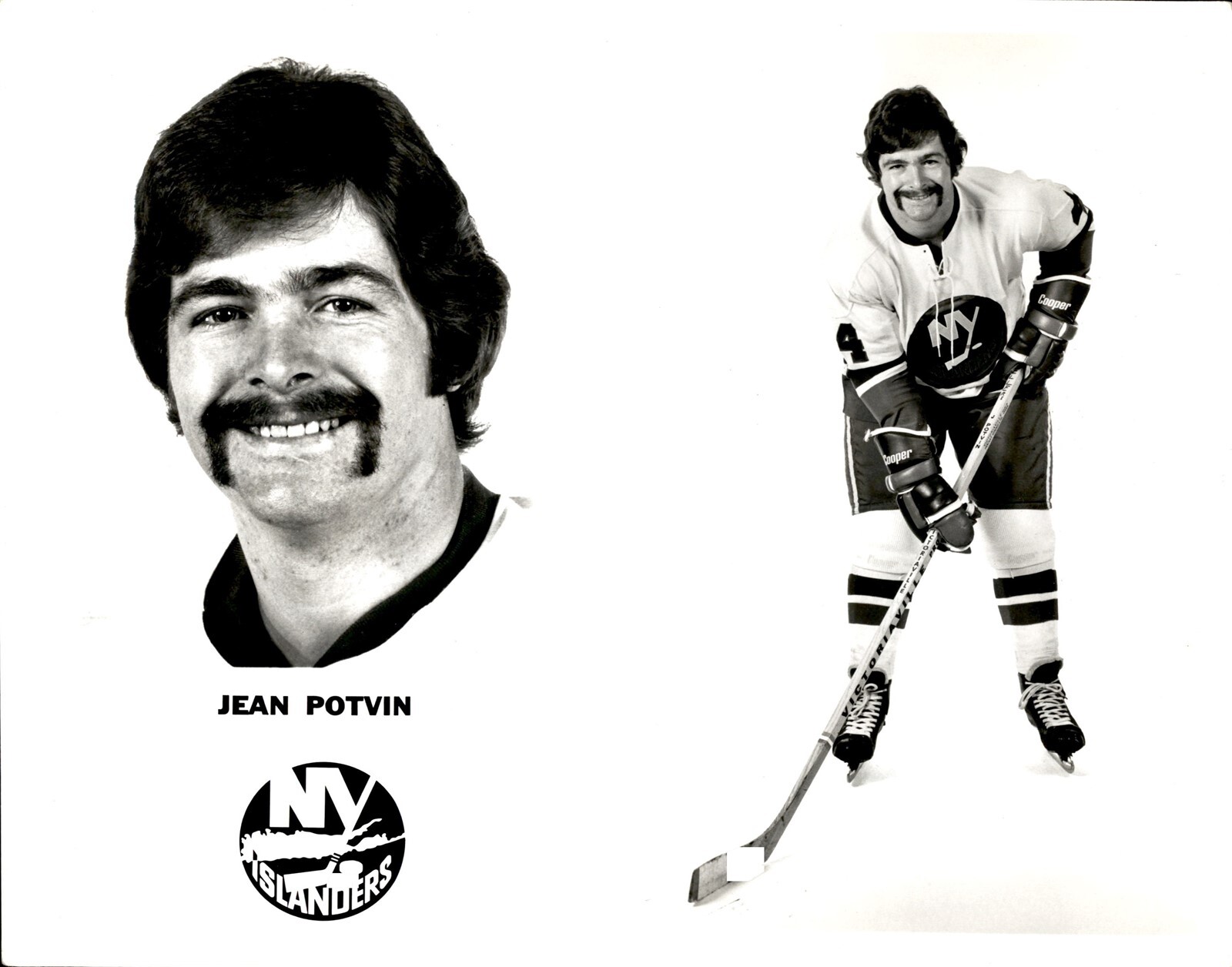 BR48 Rare Original Photo JEAN POTVIN New York Islanders Ice Hockey NHL ...