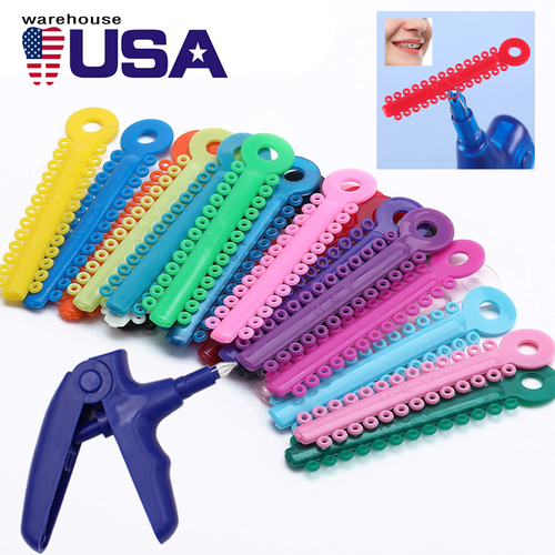 Dental Ligature Ties&Gun Orthod Elastic Rubber Band for Bracket Braces ...
