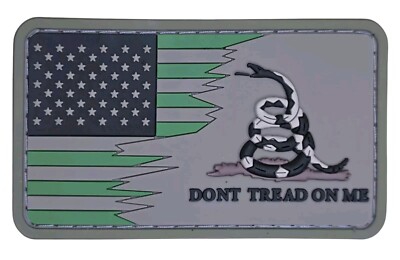 USA FLAG DTOM GADSDEN SNAKE TACTICAL 3D PVC HOOK ACU DARK GREEN MORALE ...