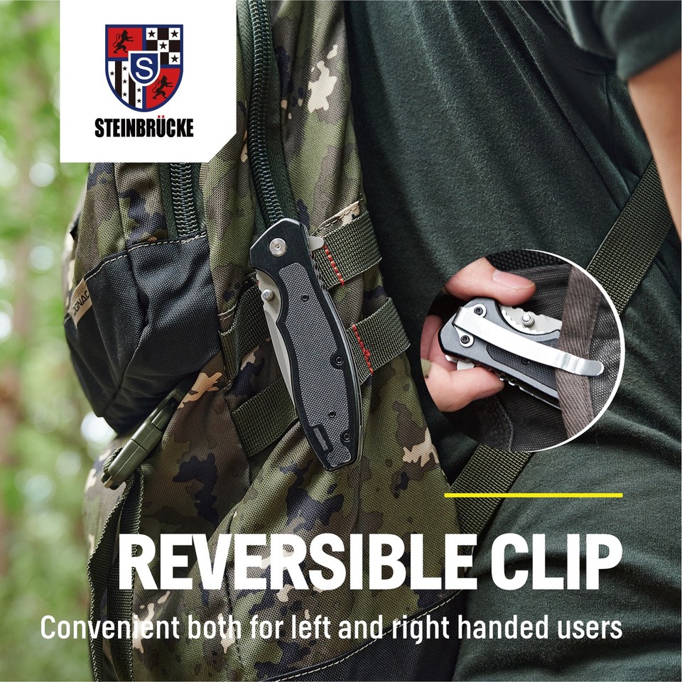 G10 Sandvik 14C28N Stainless Steel High Friction Grip Outdoor Pocket ...