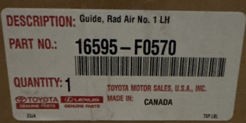 Toyota 16595-F0570 Left Air Guide 2022-2025 RAV-4 | eBay