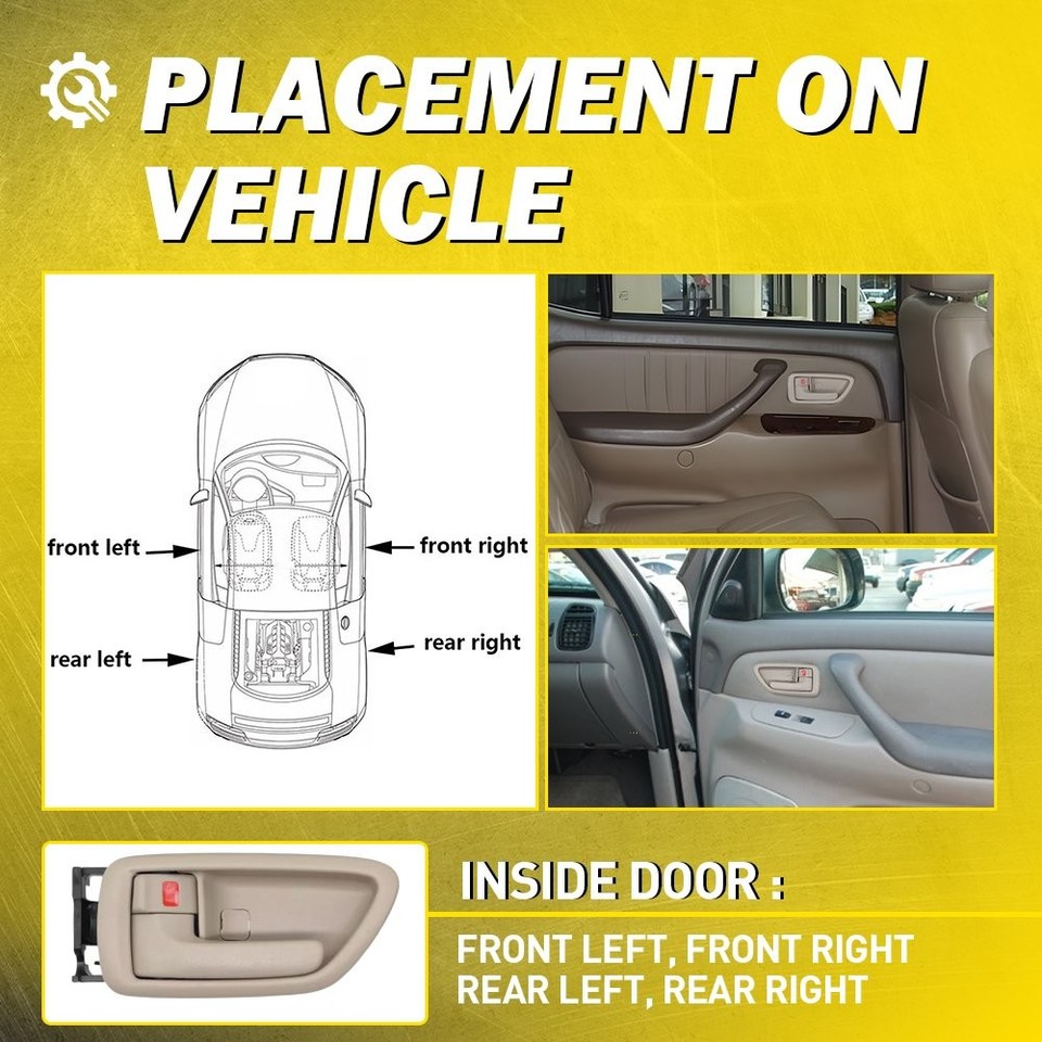 for Toyota Sequoia 2001-2007 Beige 4Pcs Inside Interior Door Handle ...