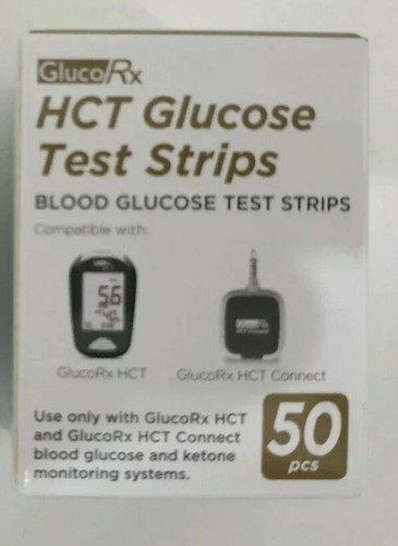 GlucoRx HCT Glucose Test Strip 50's Brand New in a sealed Box- Free ...