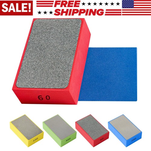4 Pack Diamond Hand Polishing Pads, Hand Sanding Blocks Sandpaper Sponge Tile | eBay
