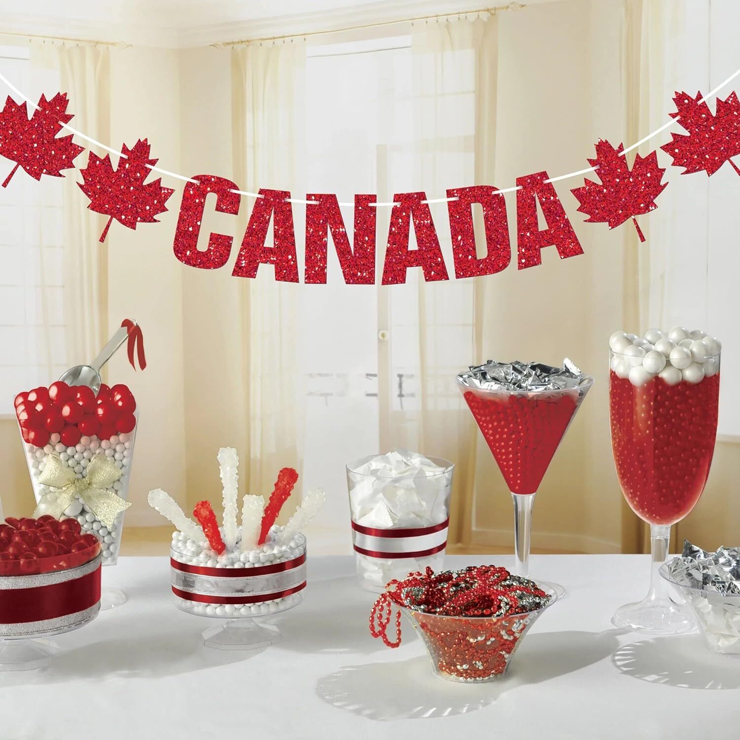 Canada Day Canadian Flag Patriotic Theme Party Decoration Glitter ...