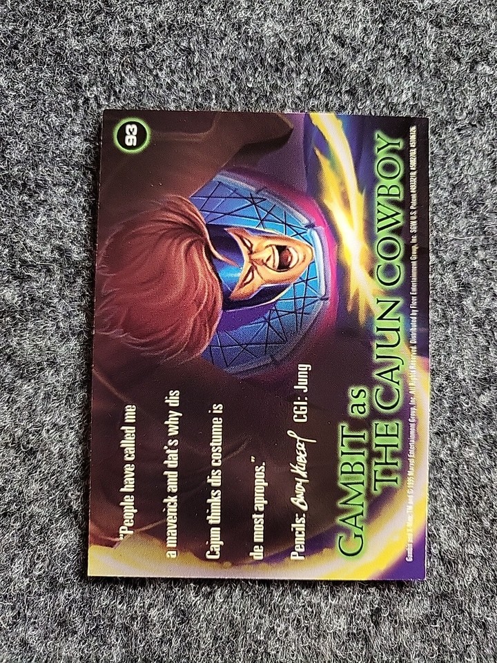 #93 GAMBIT CAJUN COWBOY 1996 Fleer Marvel X-Men HAUNTED MANSION +2 ...