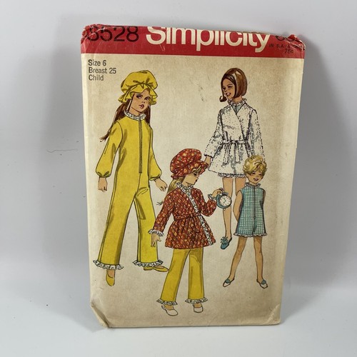 Vintage Simplicity #8528 Pattern For Girls’ Size 6 Sleep-Suit, Robe ...