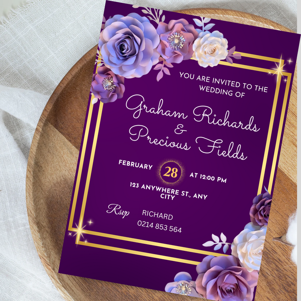 Digital Wedding Invitation | Printable Wedding Invitation ...