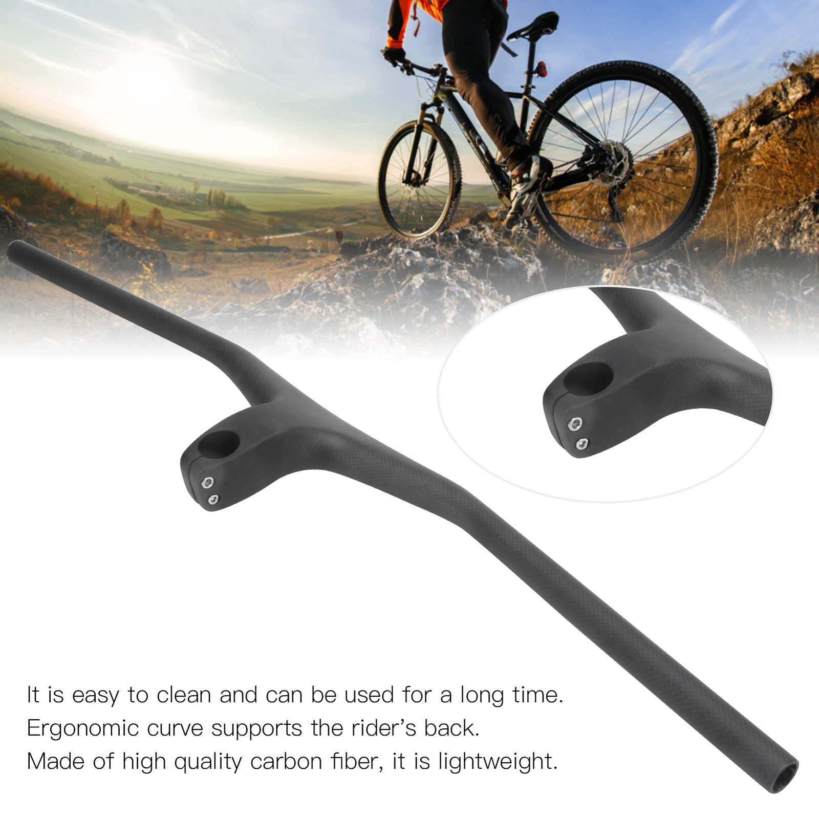 Mountain Bike Handlebars Carbon Fiber Integrated Handlebar Minus 17 ...