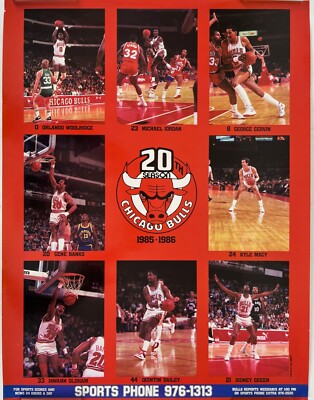 1986 Chicago Bulls 20th Season 19" x 25" Poster | eBay