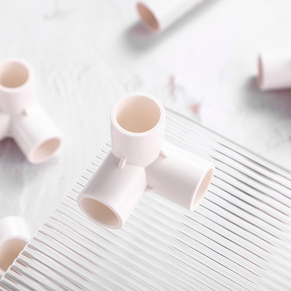 8Pcs PVC Connector 3-Way Elbow Fittings for PVC Furniture Fittings ...