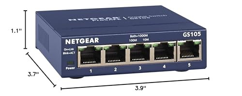 NETGEAR 5-Port Gigabit Ethernet Unmanaged Switch (GS105NA) - Desktop ...