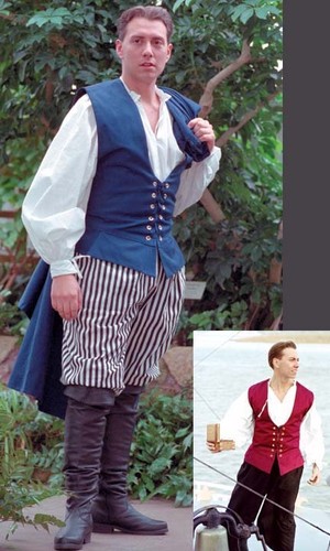 Reversible Renaissance Sailor/Pirate Vest in 4 colors in Small to 5XL ...