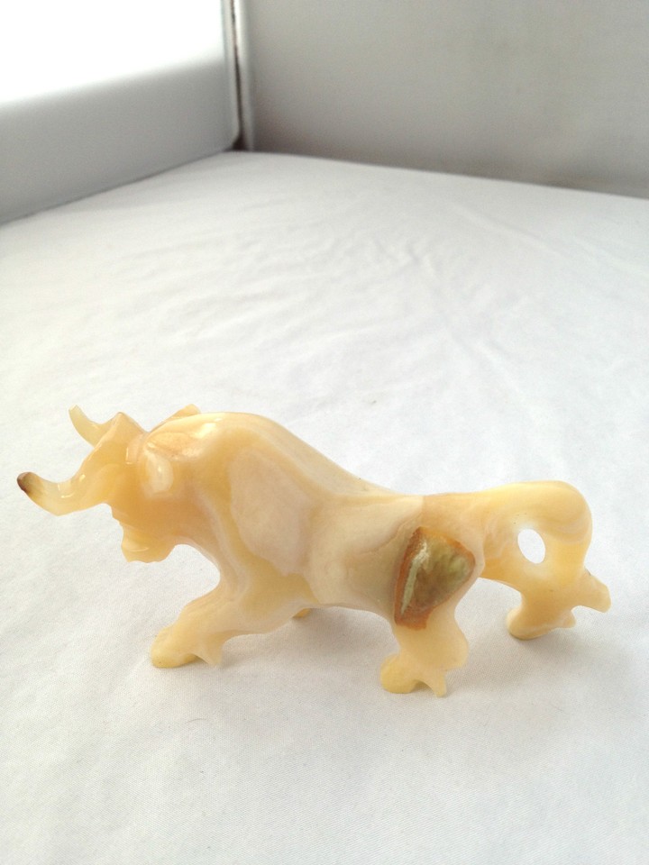Tan Onyx Carved Bull | eBay