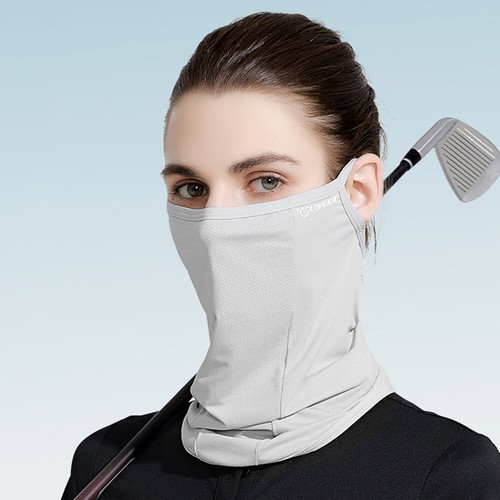 Unisex Face Mask Soft Ice Silk Sports Mask Scarf for Outdoor Golf (Grey ...