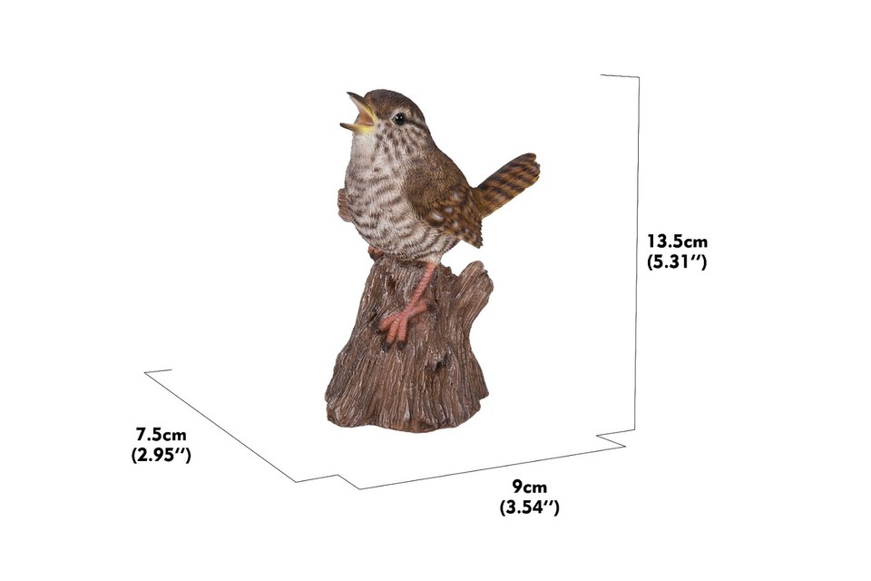 Motion Activated Bird Statue on Stump Life Like Home Tabletop Decor | eBay